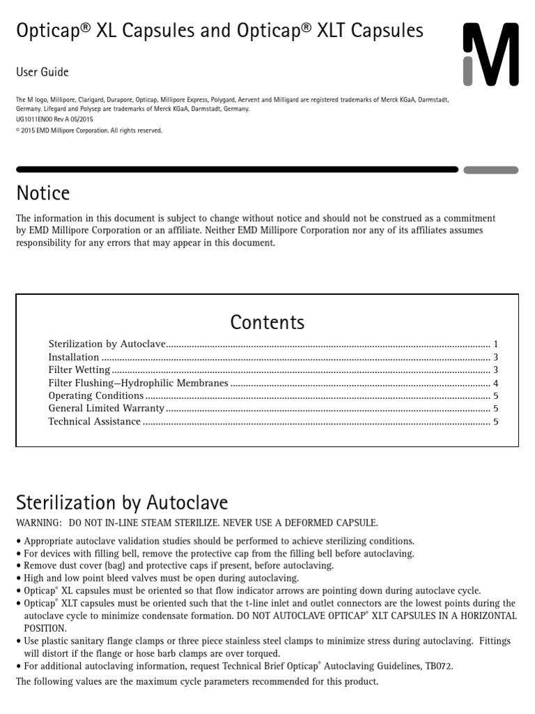 Opticap® XL Capsules and Opticap® XLT Capsules: User Guide | PDF ...