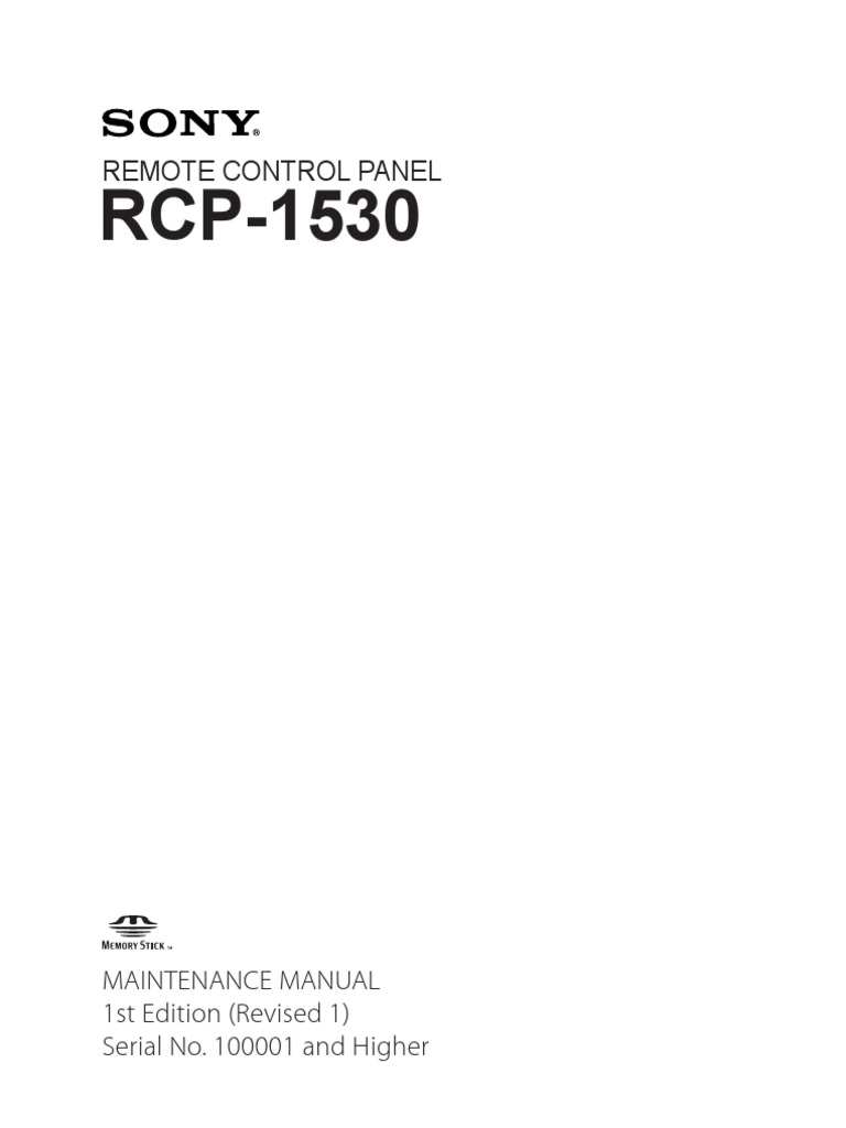 Sony rcp-1530 1st-Edition Rev.1 MM | PDF | Booting | Electrical Connector