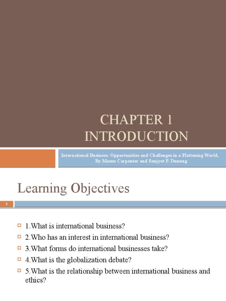 International Business: Opportunities and Challenges in A Flattening ...