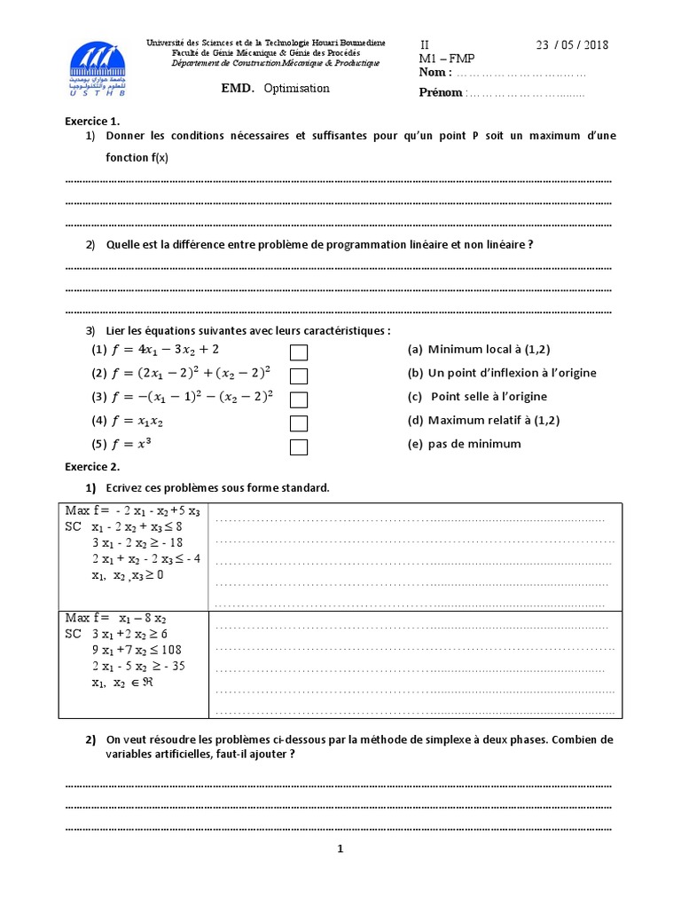 Examen V2 2018 | PDF | Analyse numérique | Algorithmes