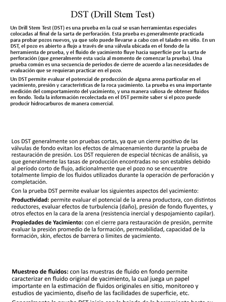 DST (Drill Stem Test) | PDF | Science | Ciencia y Tecnología