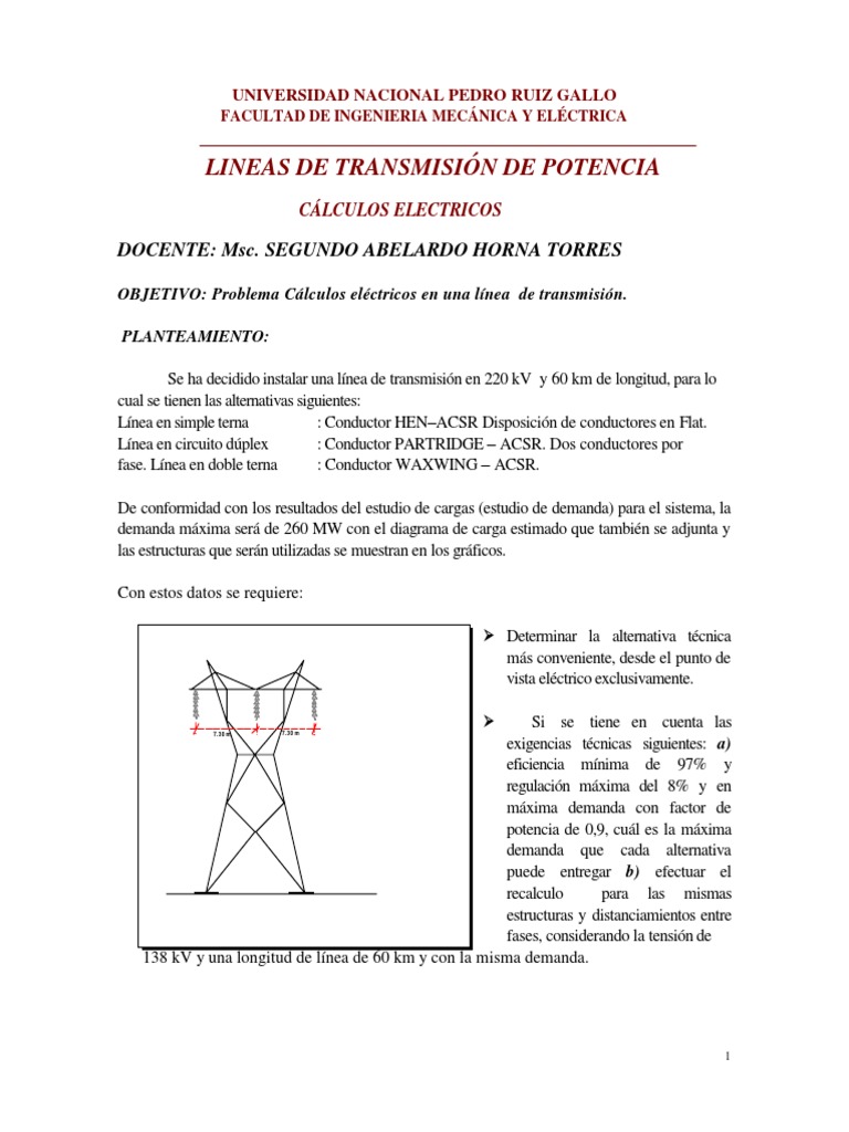 Análisis de Línea en Doble Terna | PDF | Poder (Física) | Física
