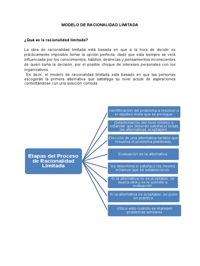 Modelo Racionalidad Limitada | PDF | Racionalidad | Economias