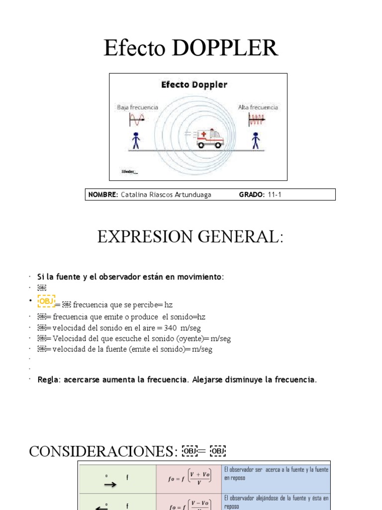 Efecto Doppler: fórmula, ejemplos y cálculos | PDF | Sonido | Efecto ...