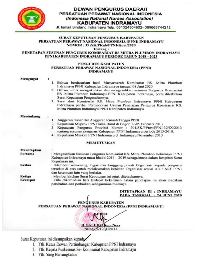 Contoh SK DPK RSMPI | PDF