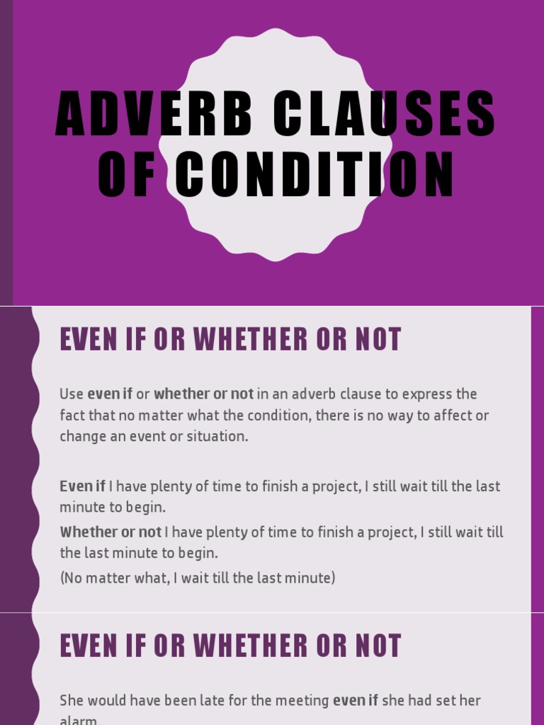 Adverb Clauses of Condition | PDF | Language Mechanics | Syntactic ...