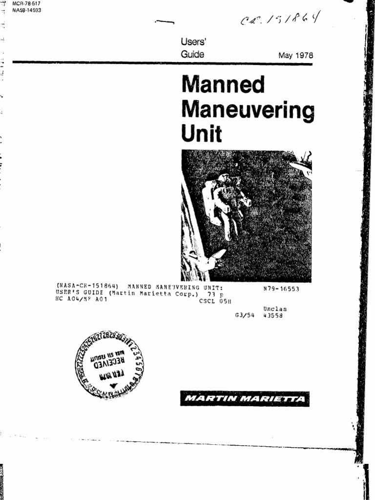 Manned Maneuvering Unit User's Guide | PDF | Space Shuttle | Space ...