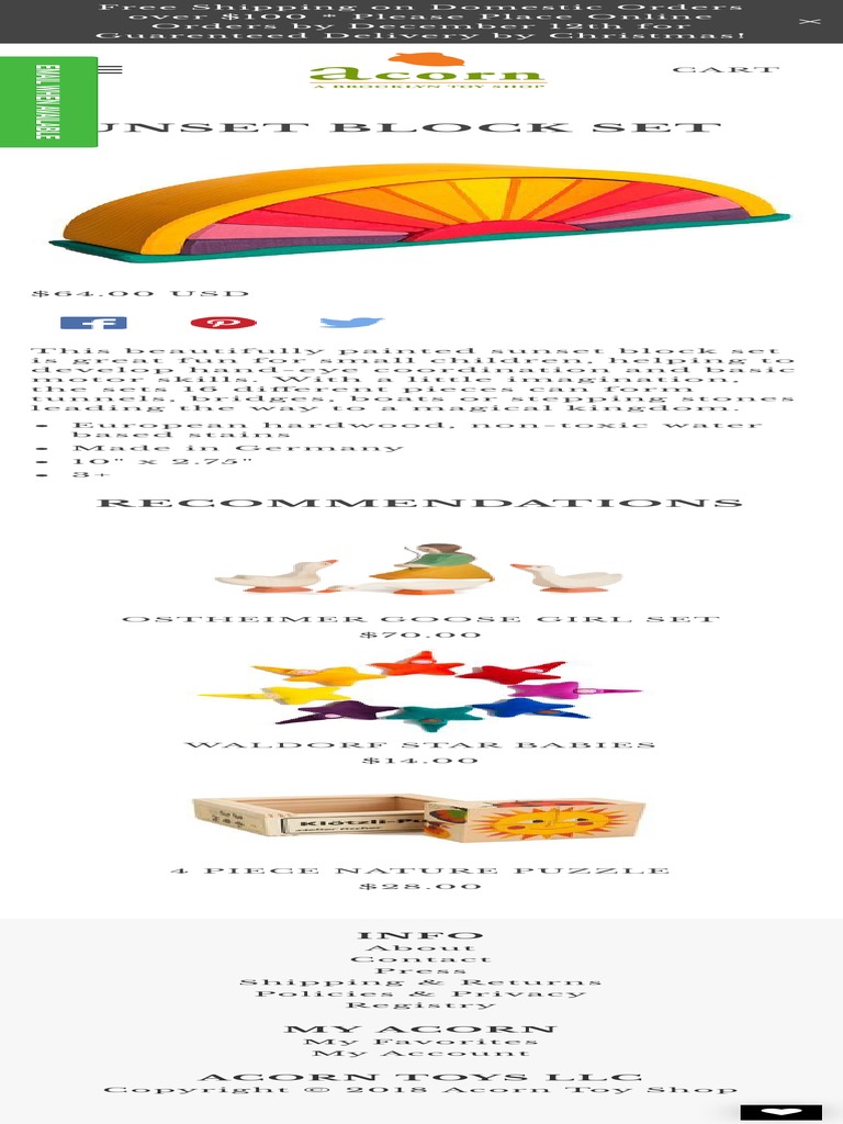 Sunset Block Set: Recommendations | PDF