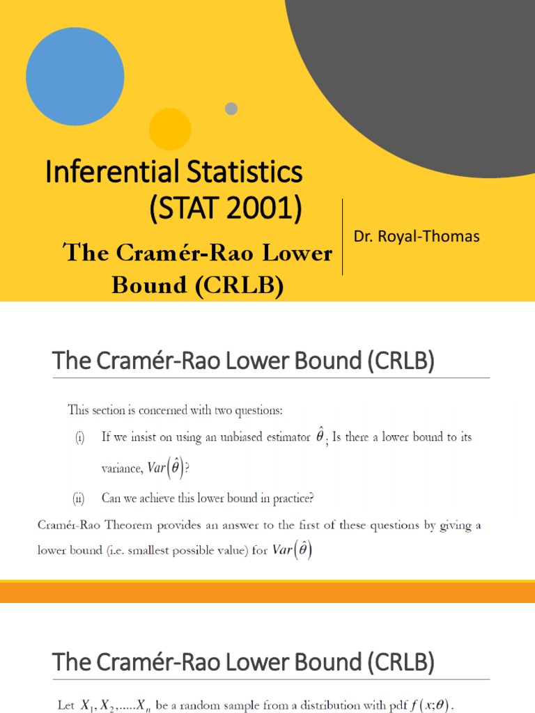 Cramér-Rao Lower Bound - Lecture - Actual | PDF