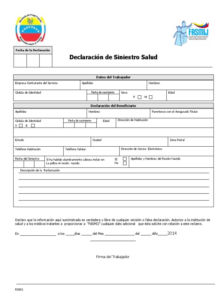 Declaracion Siniestro | PDF | Cirugía | Parto