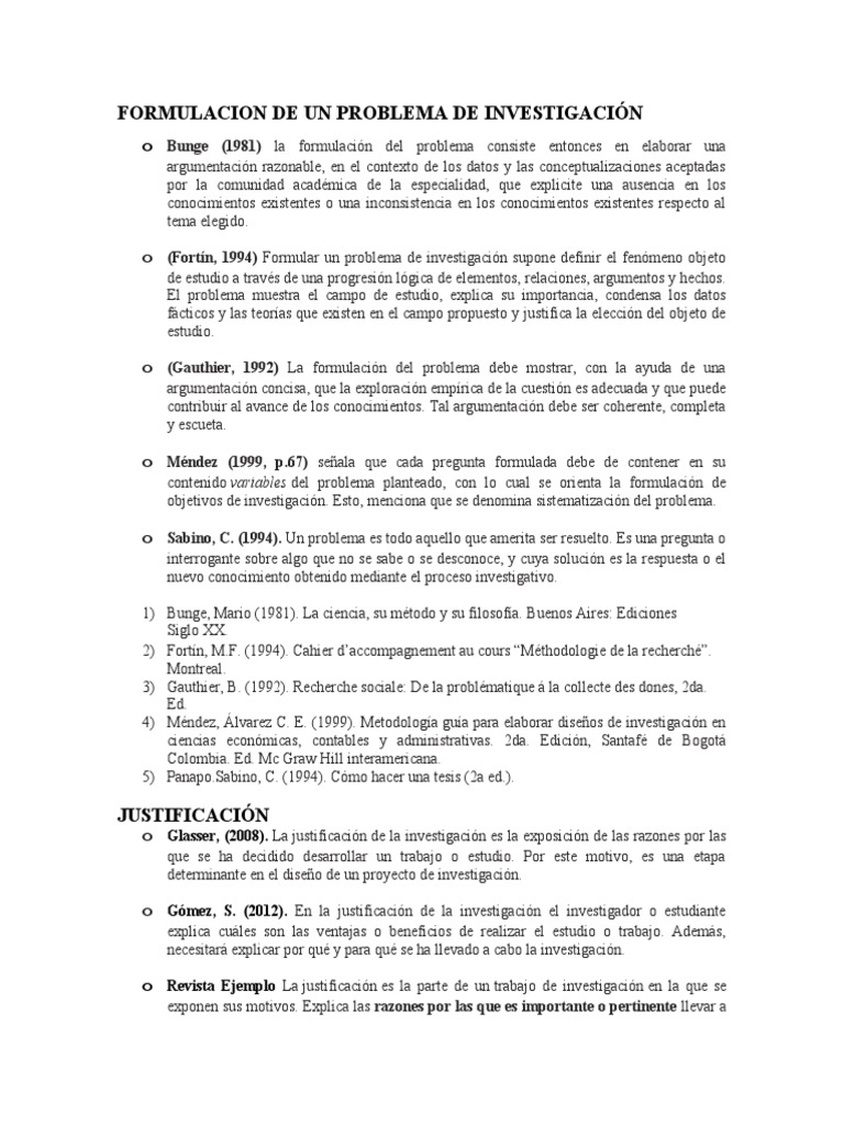 Formulacion de Un Problema de Investigación | PDF | Hipótesis ...
