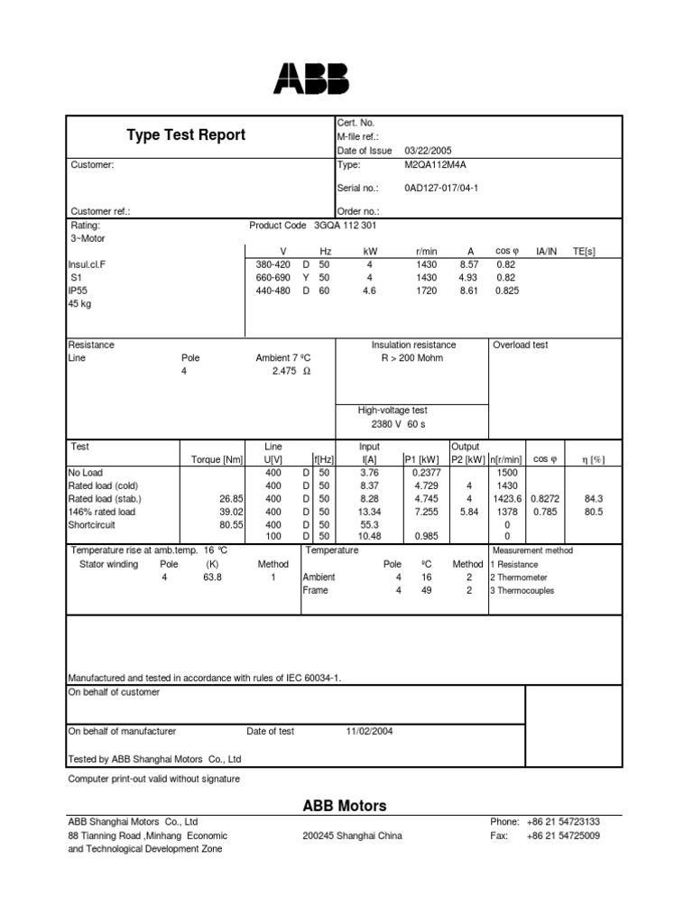 Motor Electrico ABB 4 KW | PDF | Electrical Equipment | Electrical ...