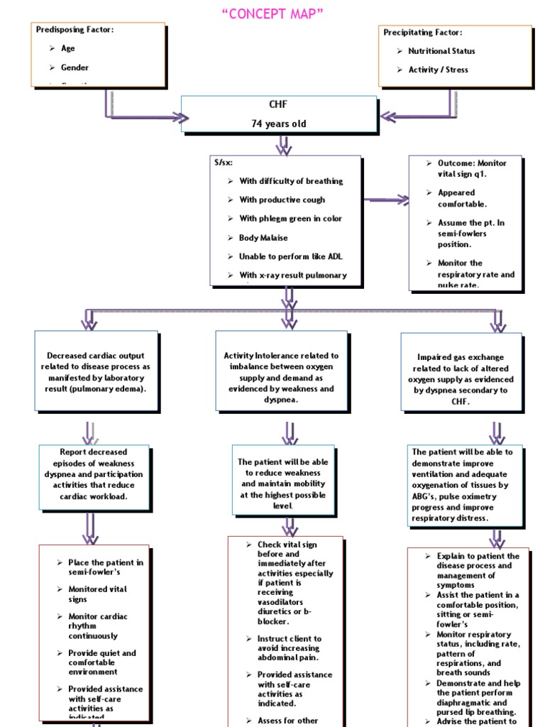 Heart Failure COncept Map | PDF | Heart Failure | Diseases And Disorders