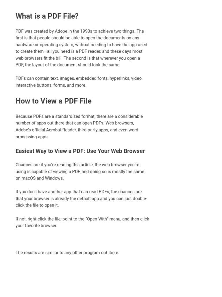 What Is A PDF File?: Easiest Way To View A PDF: Use Your Web Browser | PDF