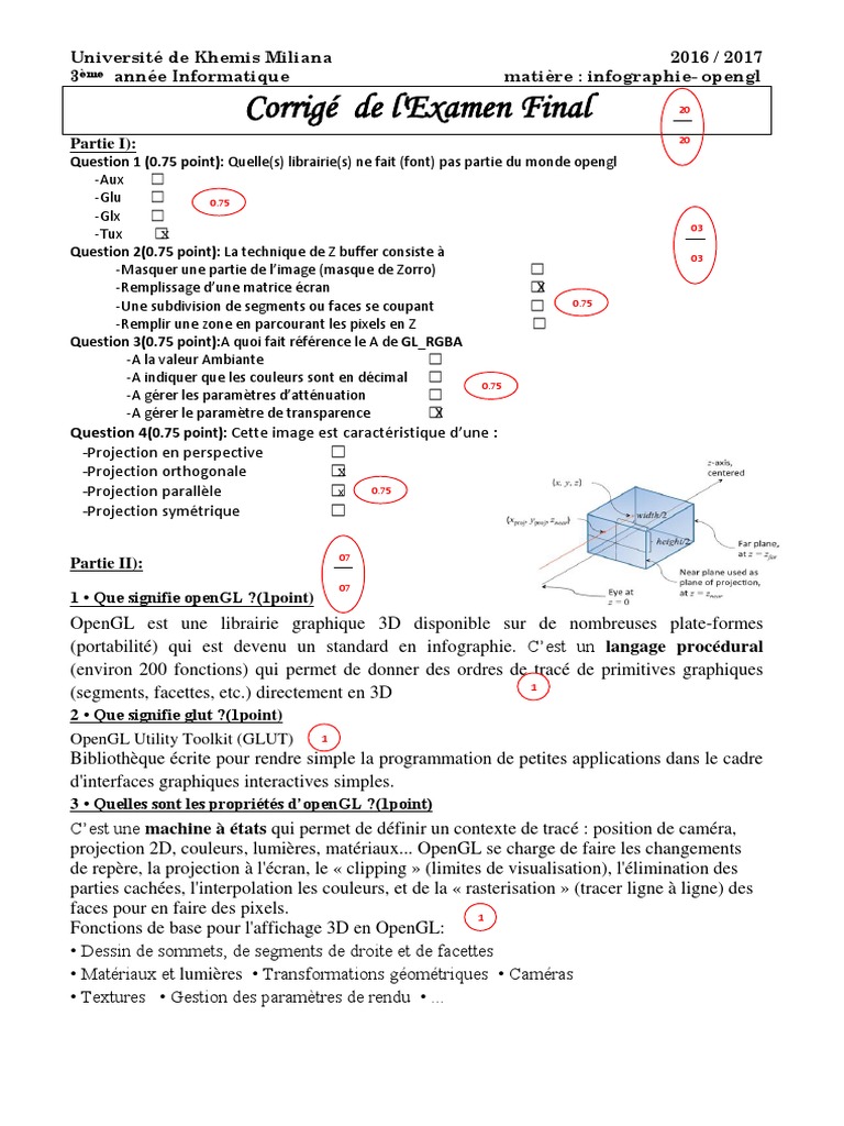 Corrig D Examen Infographie 2017 2 | PDF | Infographie | Informatique
