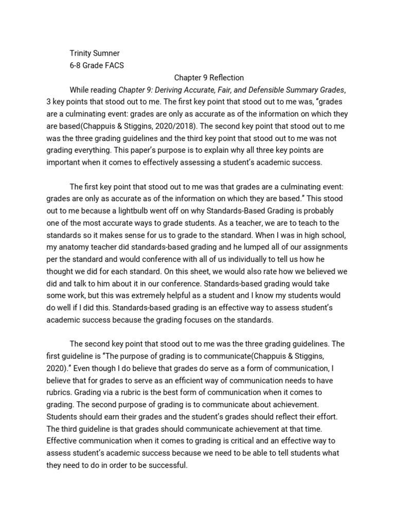 Chapter 9 Reflection-Authentic Assessment 1 | PDF | Educational ...