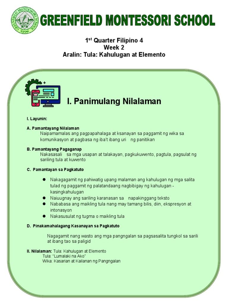 Filipino 4 Week 2 PDF | PDF