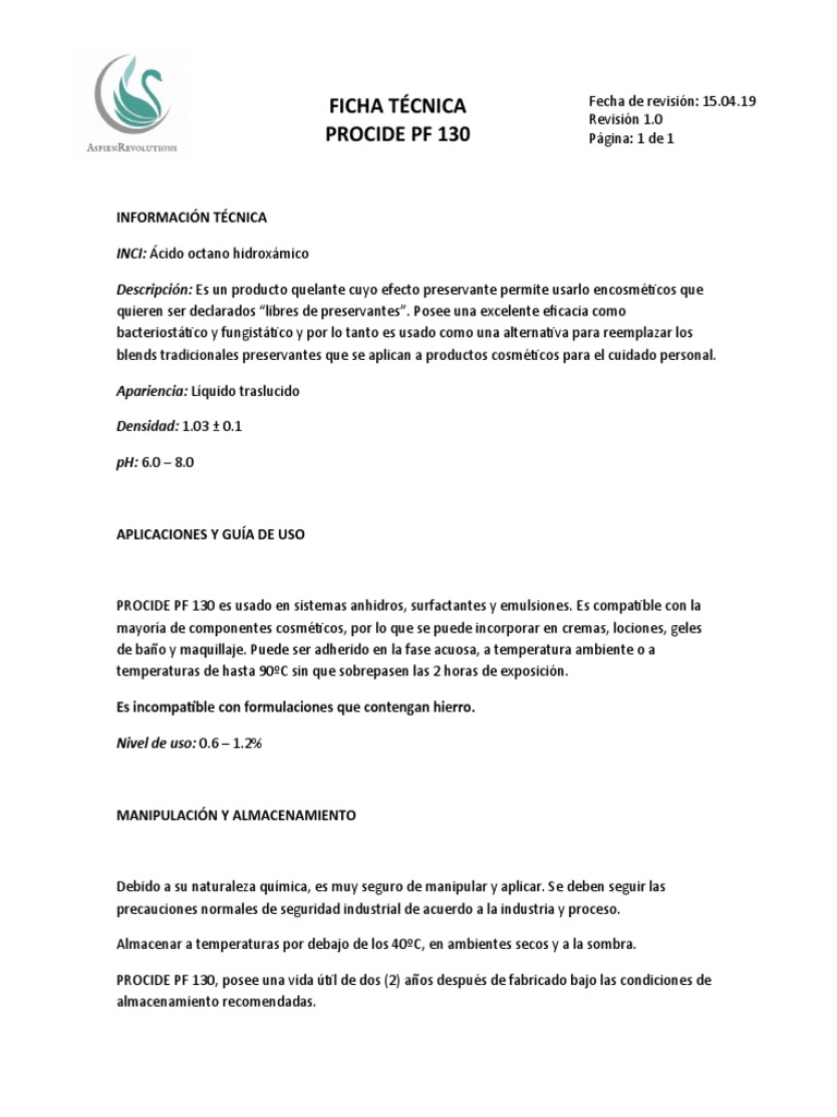 Procide PF 130 V.1 | PDF