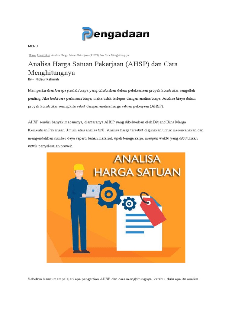 AHSP MENGHITUNG | PDF