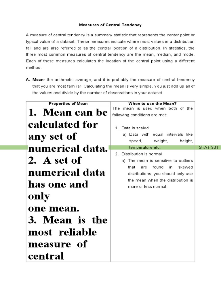 Measure of Central Tendency (Assignment) | PDF | Mean | Median