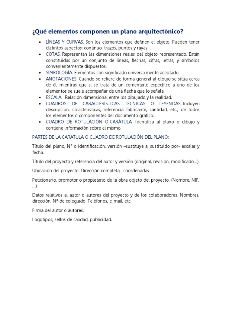 Qué Elementos Componen Un Plano Arquitectónico | PDF | Fundación ...