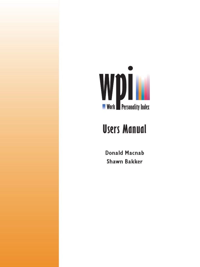 WPI Work Personality Index PDF | PDF | Behavioural Sciences ...