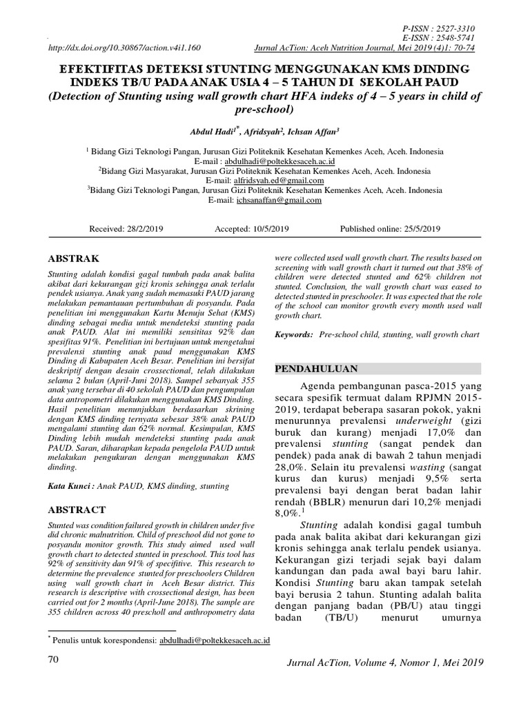 Efektifitas Deteksi Stunting Menggunakan KMS Dindi | PDF