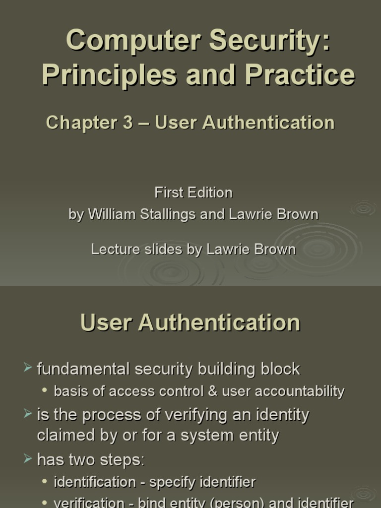 Computer Security: Principles and Practice | PDF | Password | Authentication