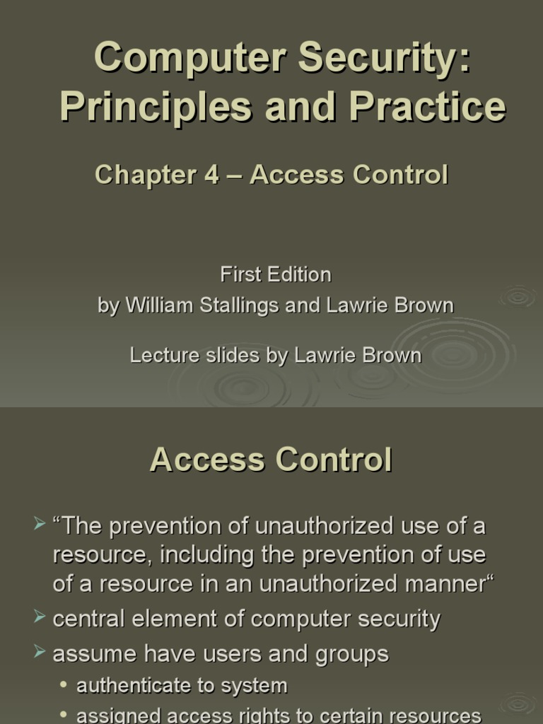 Computer Security: Principles and Practice | PDF | Access Control ...