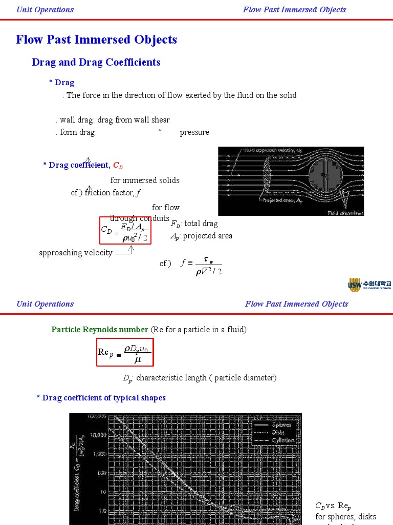 Flow Past Immersed Objects: Drag and Drag Coefficients | PDF | Boundary Layer | Fluid Dynamics