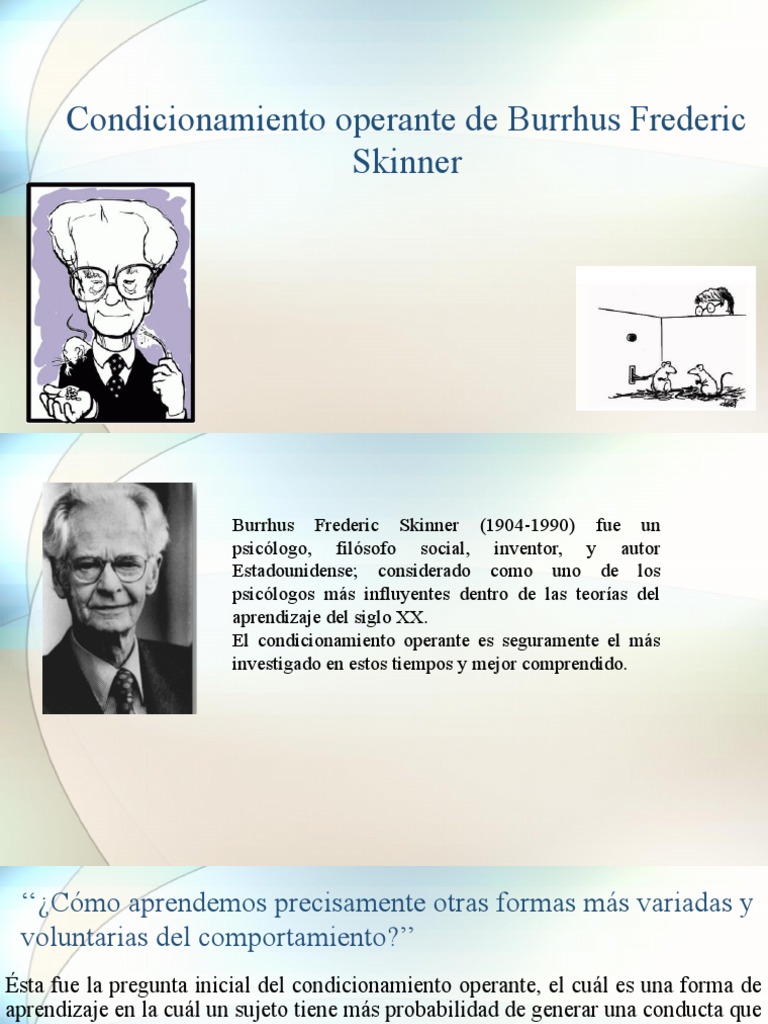 Condicionamiento Operante (Skinner) | PDF | Reforzamiento | Neurociencia
