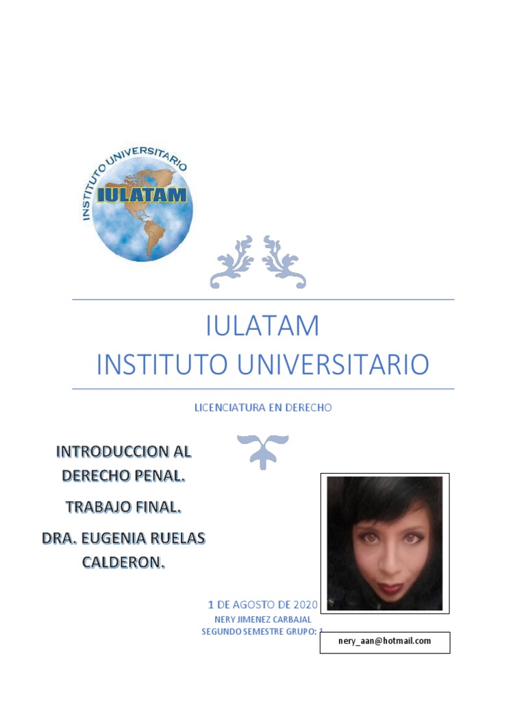 Trabajo Final-Introduccion Al Derecho Penal-Nery Jimenez Carbajal PDF ...