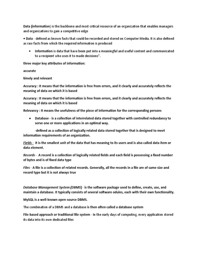 DBMS Reviewer | PDF | Data Model | Databases DBMS Reviewer | PDF | Data Model | Databases