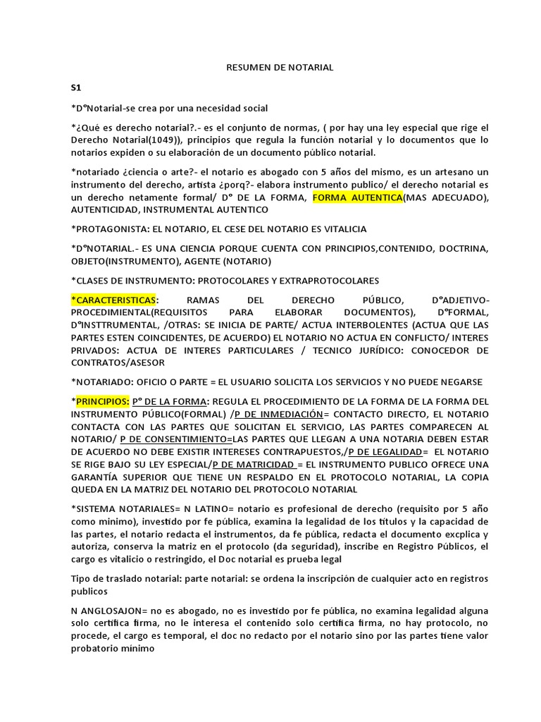 Función y Principios del Derecho Notarial | PDF | Voluntad y testamento ...