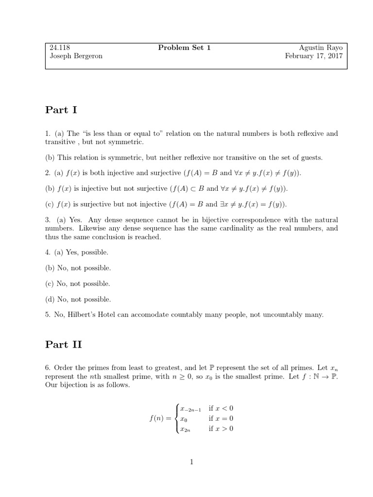 Pset1 Solutions PDF | PDF | Abstract Algebra | Mathematical Concepts