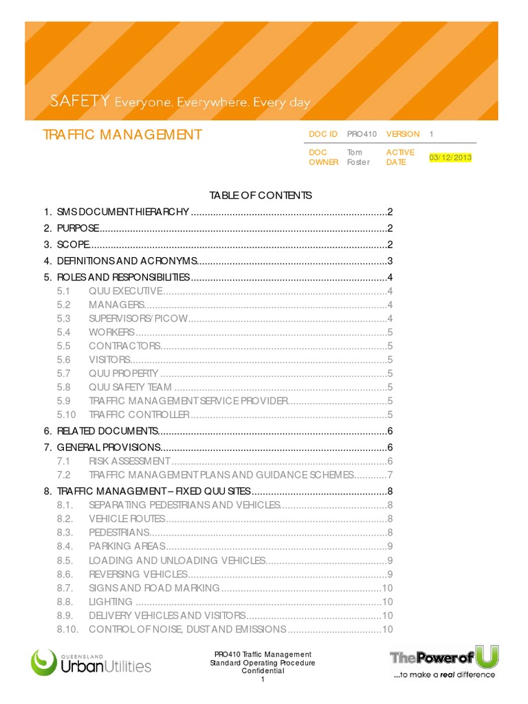 Traffic Management SOP | PDF | Speed Limit | Traffic