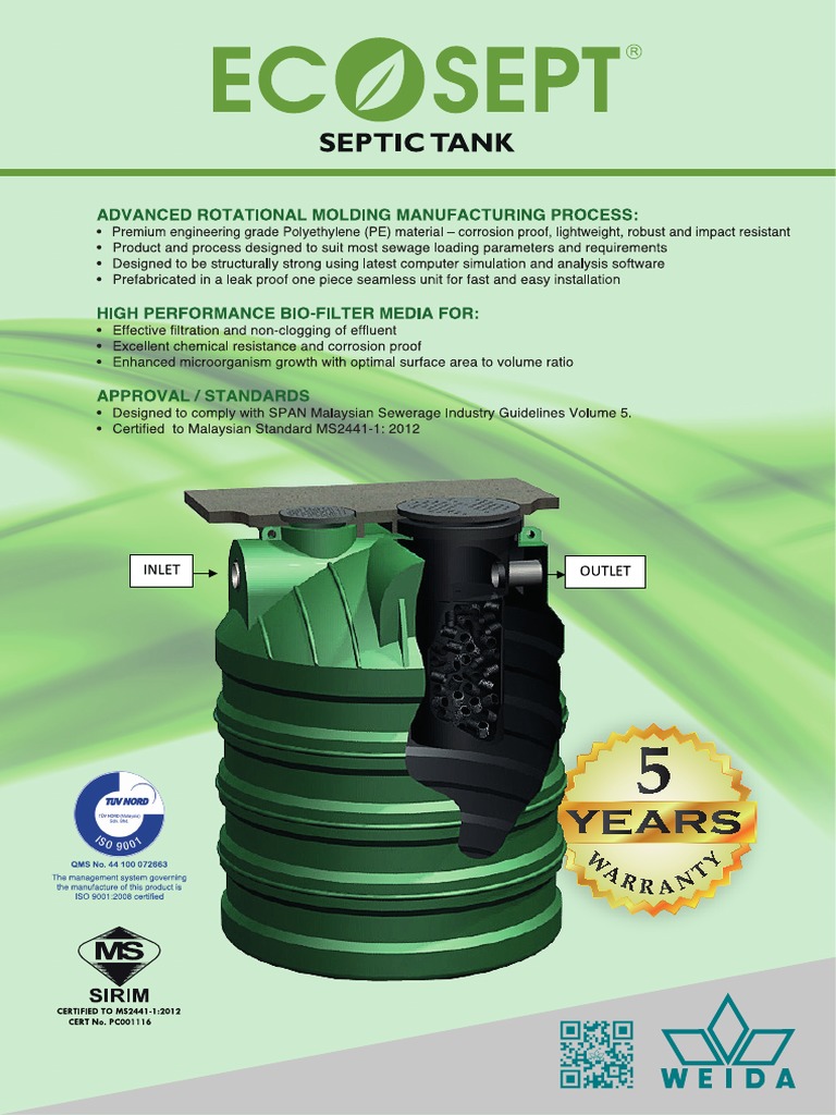 ECOSEPT CATALOGUE Septic Tank SWK (25-4-17) | PDF