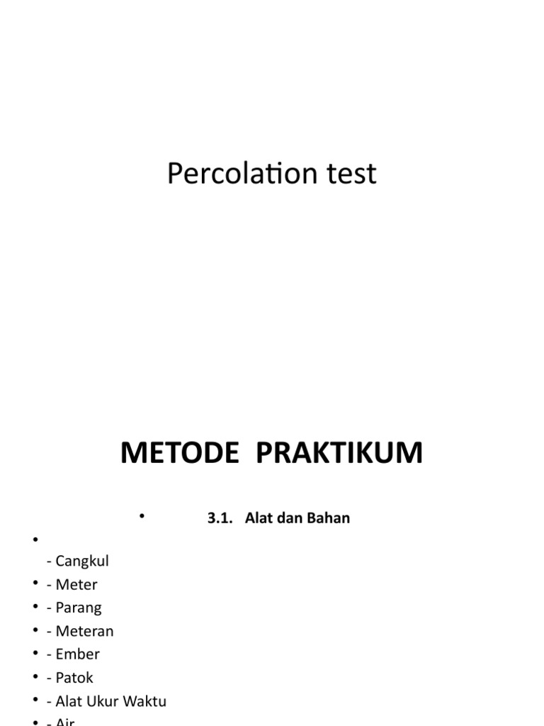 Percolation Test Oke | PDF