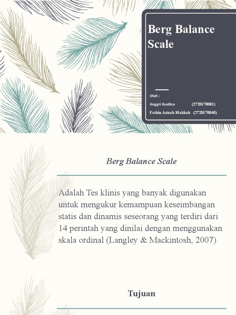 Skala Keseimbangan Berg untuk Lansia | PDF