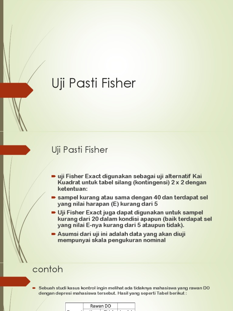 Analisis Uji Pasti Fisher untuk Tabel Kontingensi 2x2 | PDF