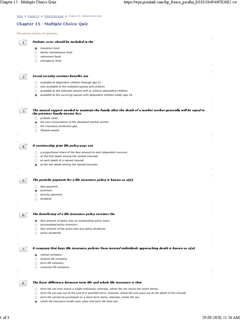Chapter 15 - Multiple Choice Quiz: This Activity Contains 22 Questions ...