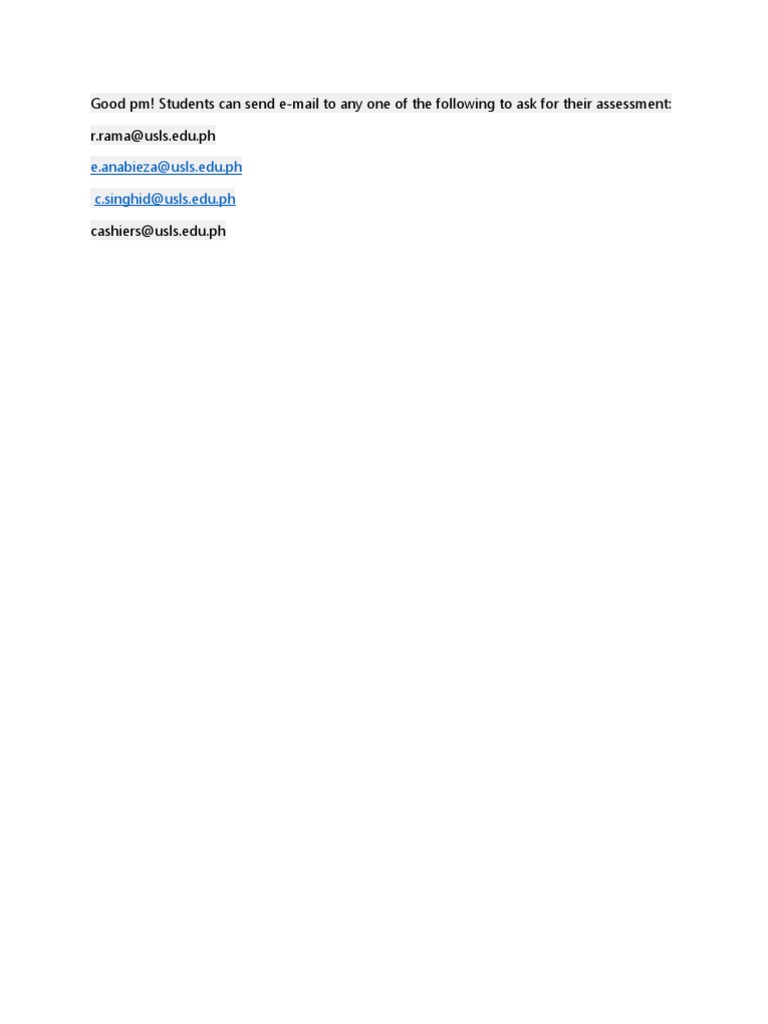 Contact Emails for Student Assessments | PDF | Sports & Recreation