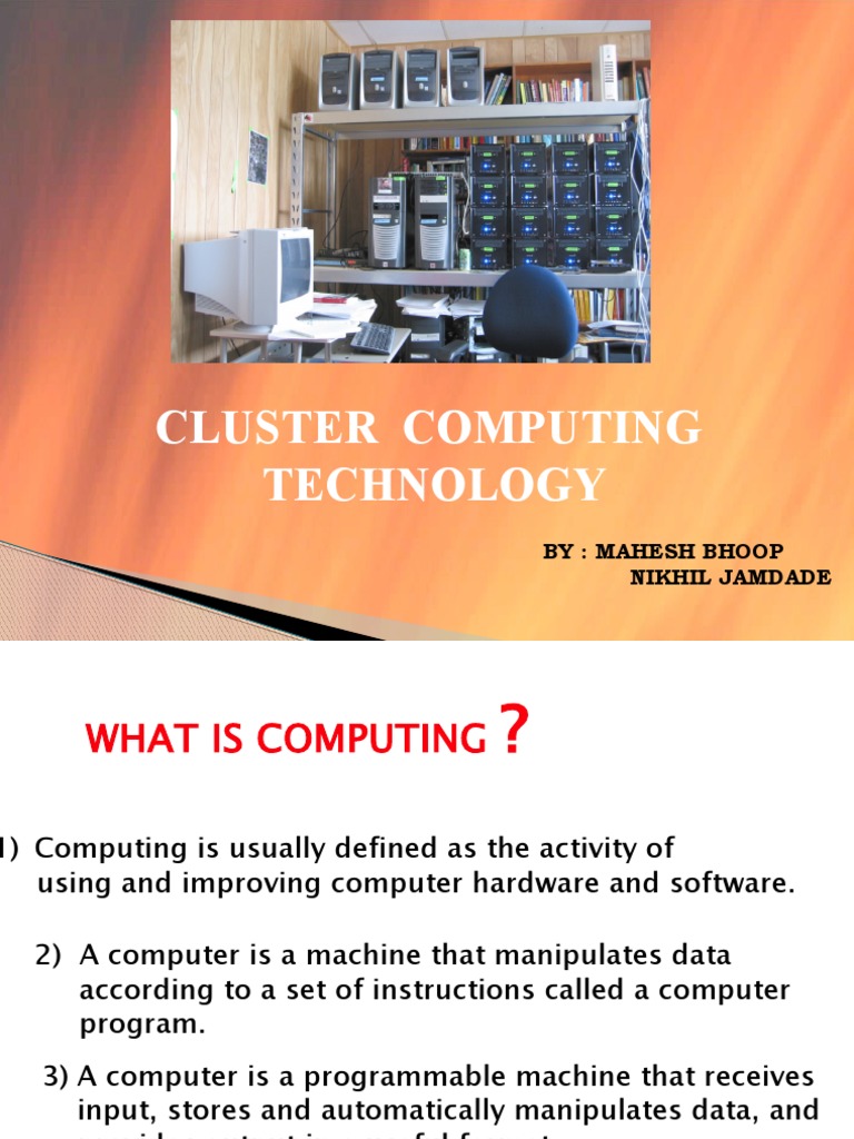 Cluster Computing Technology: By: Mahesh Bhoop Nikhil Jamdade | PDF | Computer Cluster | Load ...