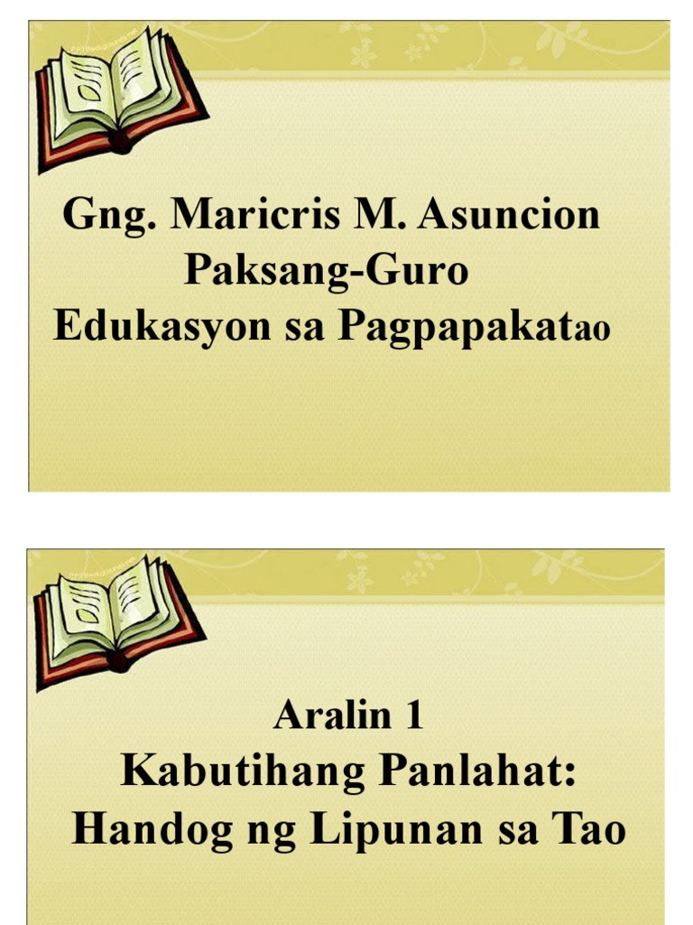 Powerpoint ESP 9 Week 1 | PDF