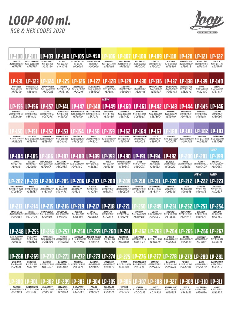 400 ML Loop Color Chart | PDF