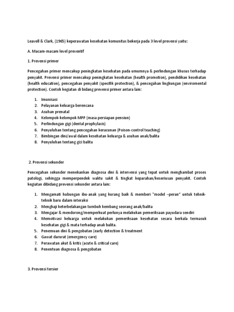 3 Level Preventif | PDF