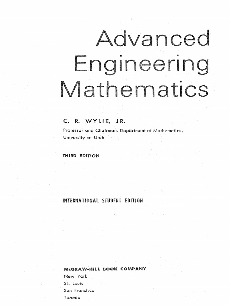 Advance Engineering Mathematics Wylie 3rd Edition PDF | PDF