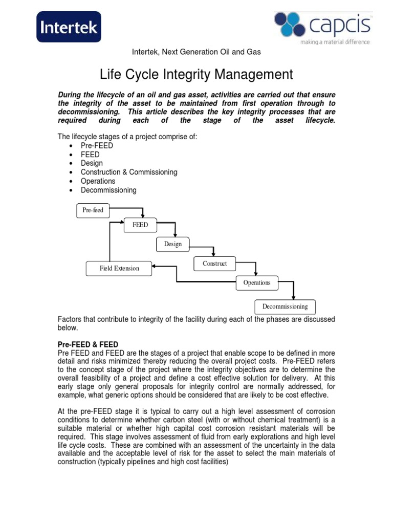 Life Cycle Integrity Management | PDF | Life Cycle Assessment | Audit