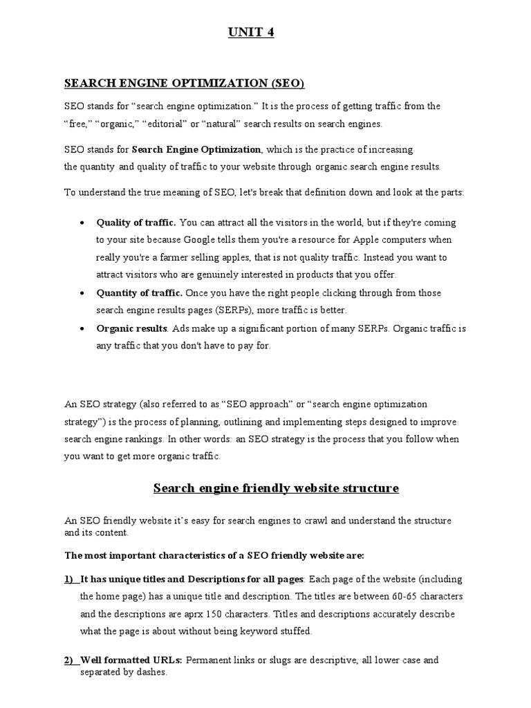 UNIT 4, Digital & Social Media Marketing | PDF | Search Engine ...