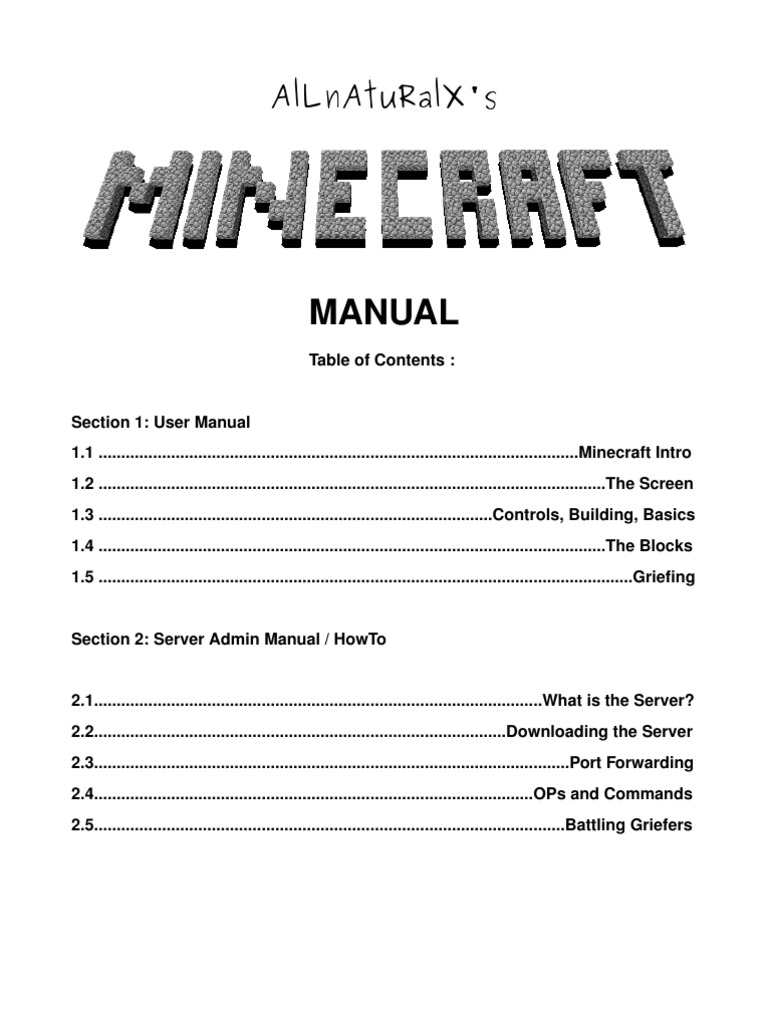 Minecraft Manual | PDF | Minecraft | Backup